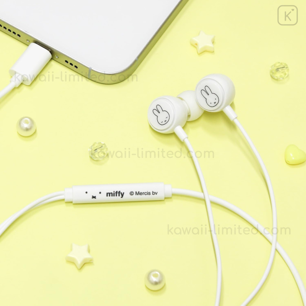 Japan Miffy USB Type-C Stereo Earbuds with Remote Control Microphone ...
