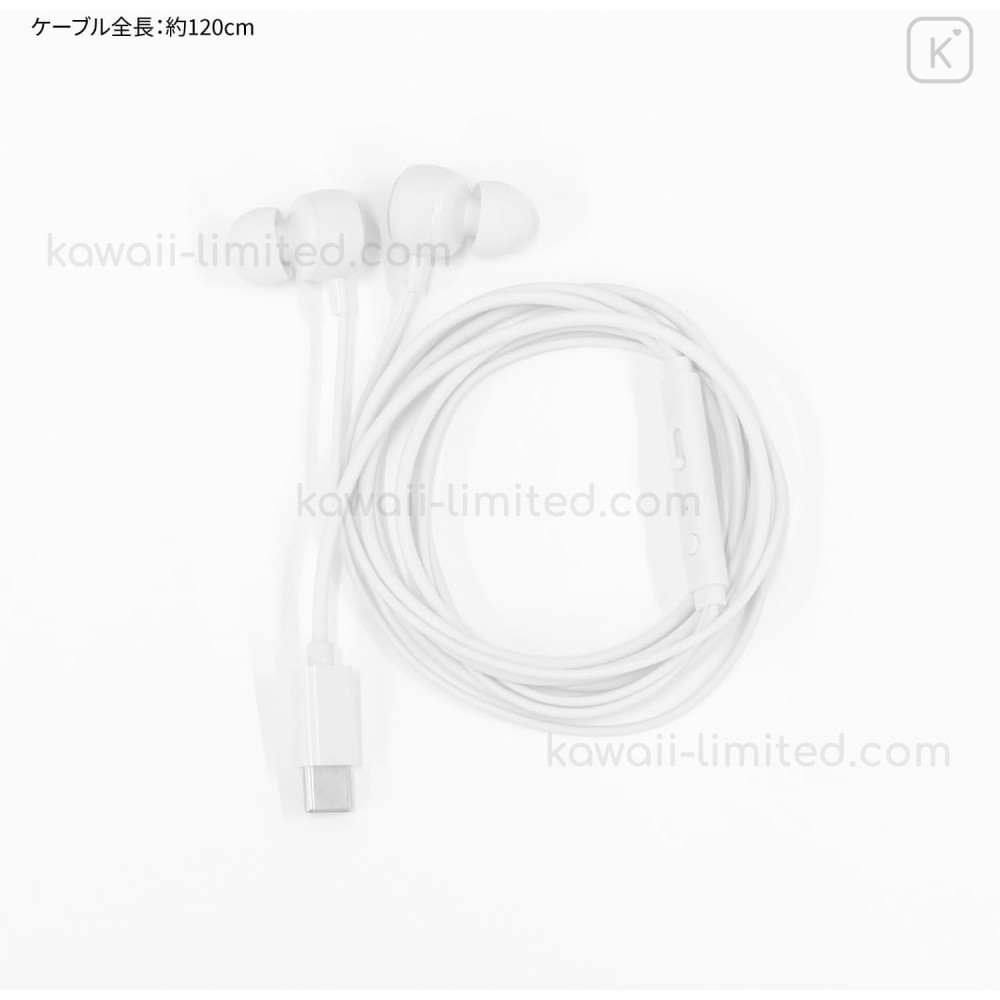 Japan Peanuts USB Type-C Stereo Earbuds with Remote Control Microphone ...