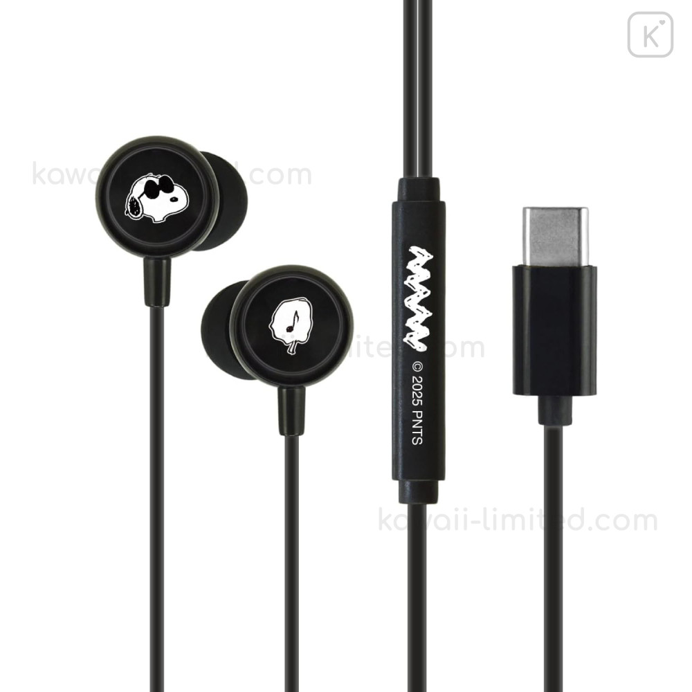 Japan Peanuts USB Type-C Stereo Earbuds with Remote Control Microphone ...