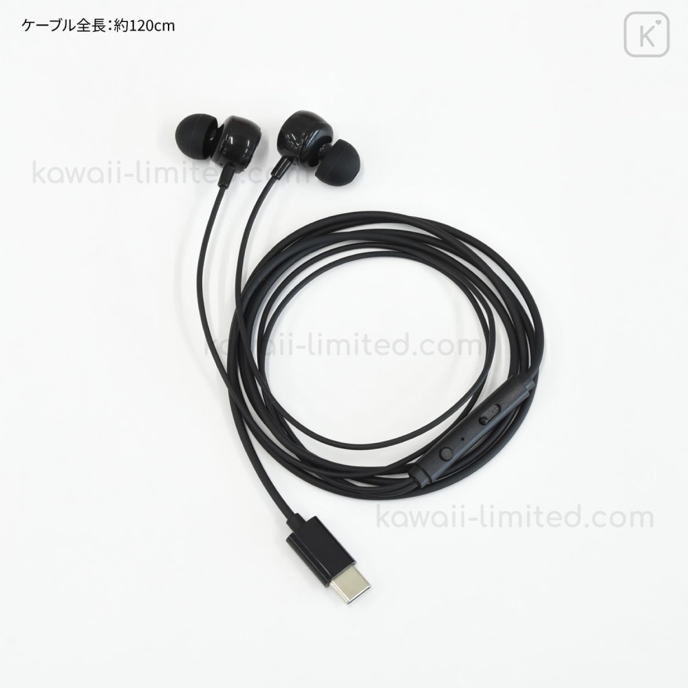 Japan Peanuts USB Type-C Stereo Earbuds with Remote Control Microphone ...