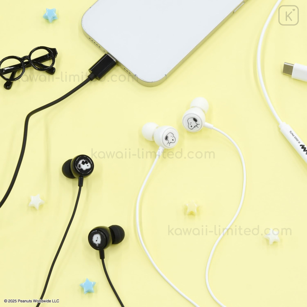 Japan Peanuts USB Type-C Stereo Earbuds with Remote Control Microphone ...