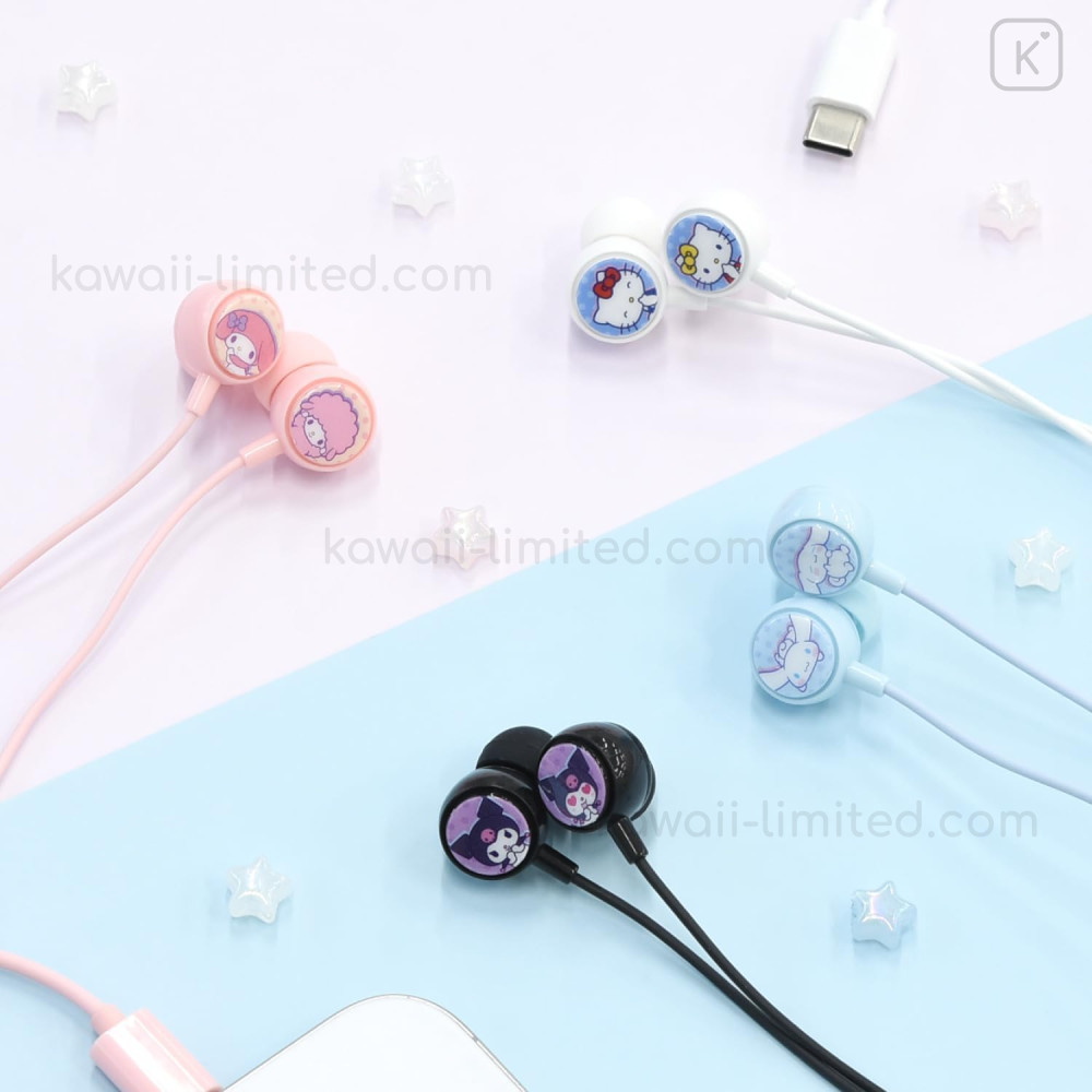 Japan Sanrio USB Type-C Stereo Earbuds with Remote Control Microphone ...