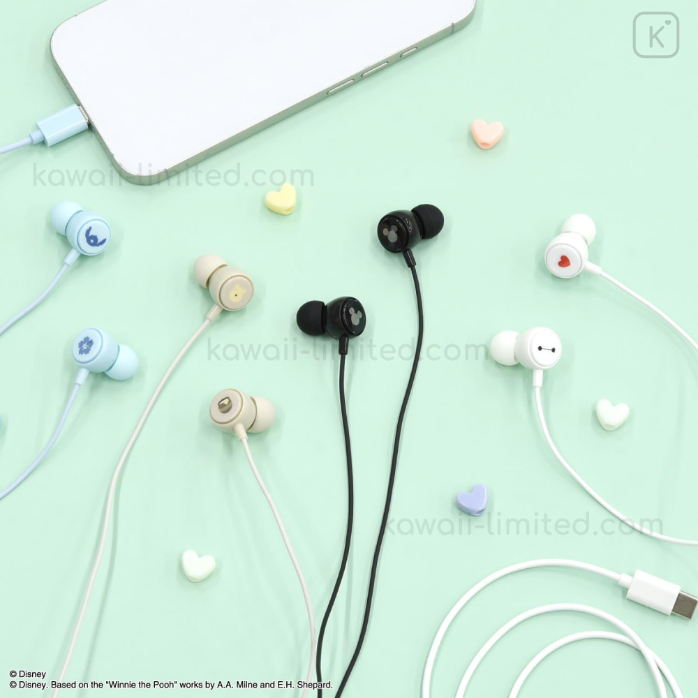 Japan Disney USB Type-C Stereo Earbuds with Remote Control Microphone ...