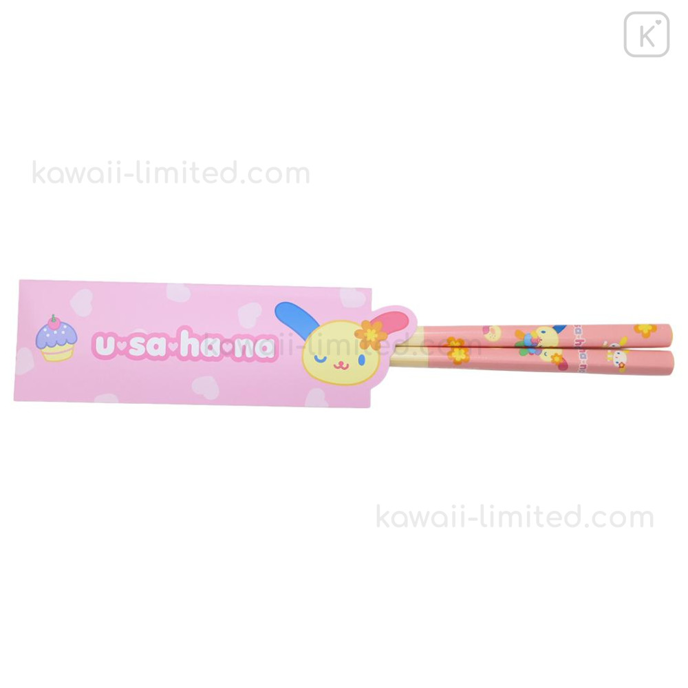 Japan Sanrio Bamboo Chopsticks 21cm with Bag - Usahana | Kawaii Limited