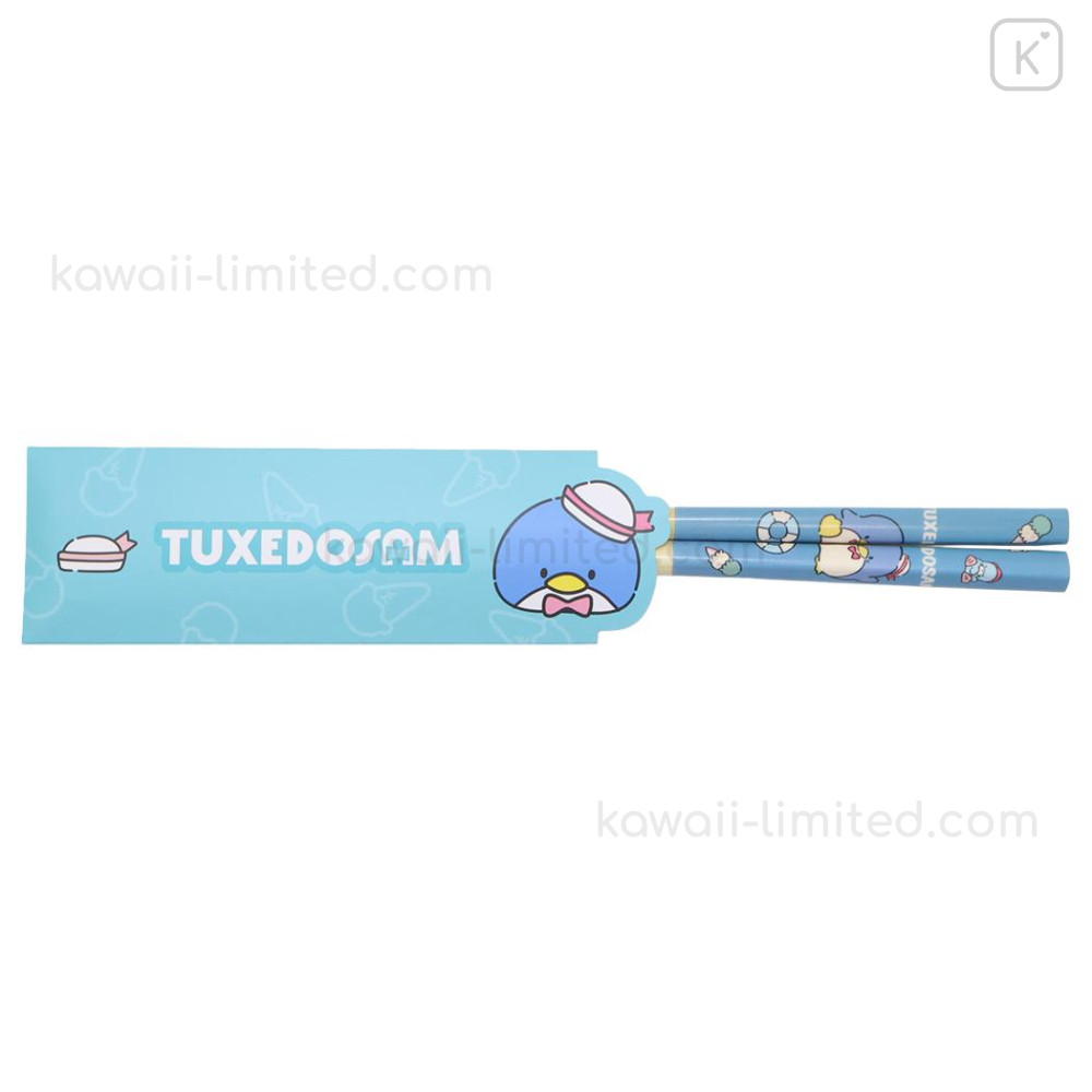 Japan Sanrio Bamboo Chopsticks 21cm with Bag - Tuxedosam | Kawaii Limited