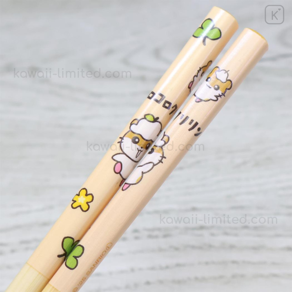 Japan Sanrio Bamboo Chopsticks 21cm with Bag - Corocorokuririn | Kawaii ...