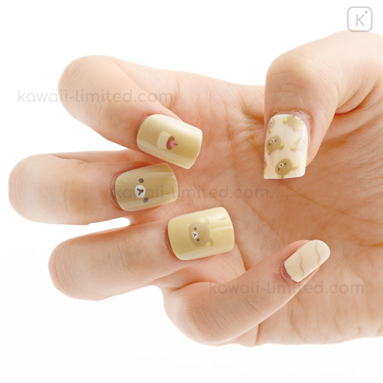 Japan San-X Nail Tips - Rilakkuma : Brown | Kawaii Limited
