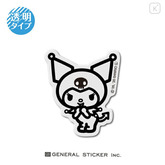 Japan Sanrio Line Art Transparent Sticker - Kuromi | Kawaii Limited