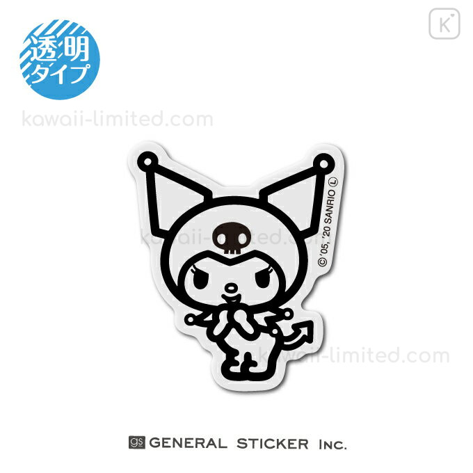 Japan Sanrio Line Art Transparent Sticker - Kuromi | Kawaii Limited