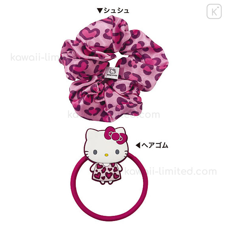 Japan Sanrio Hair Scrunchie - Hello Kitty : Leopard Pink | Kawaii Limited