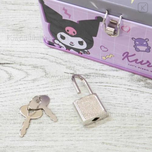 Japan Sanrio Can Piggy Bank with Lock Case - Kuromi : Baku Purple Grey ...