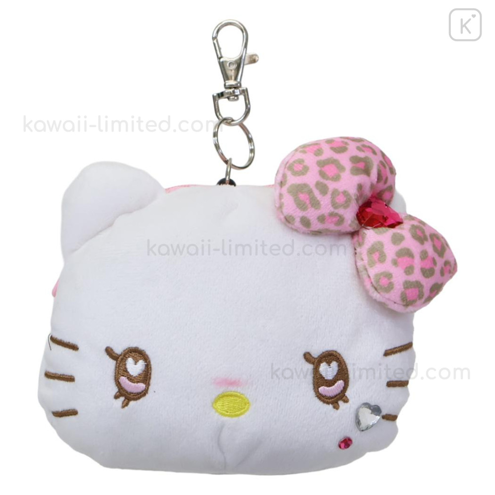 Japan Sanrio Plush Pass Case Pouch with Reel - Hello Kitty : Heart Eyes ...